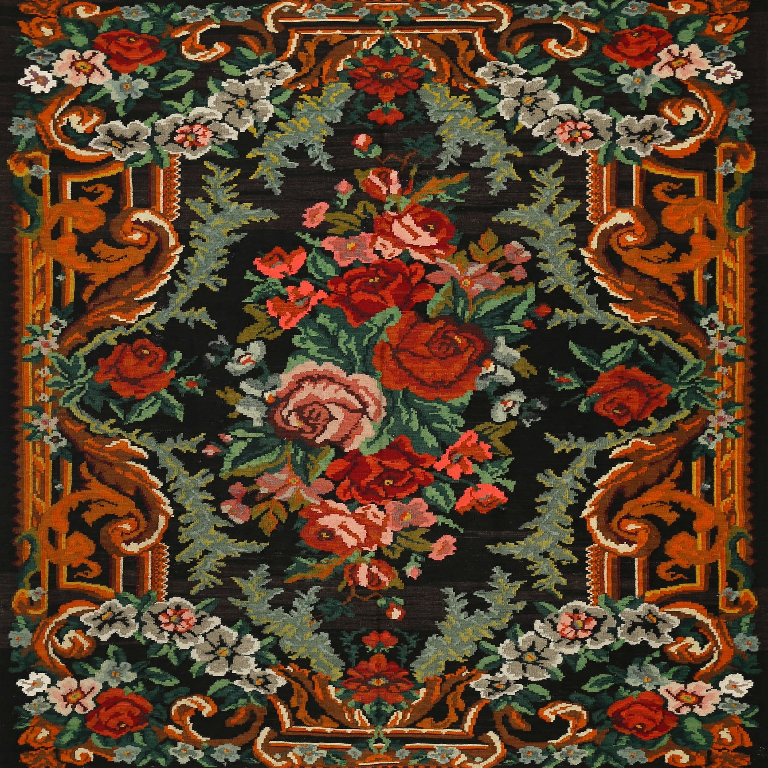 Bloomsbury Market Vax Traditional Black/Green/Red Area Rug | Wayfair