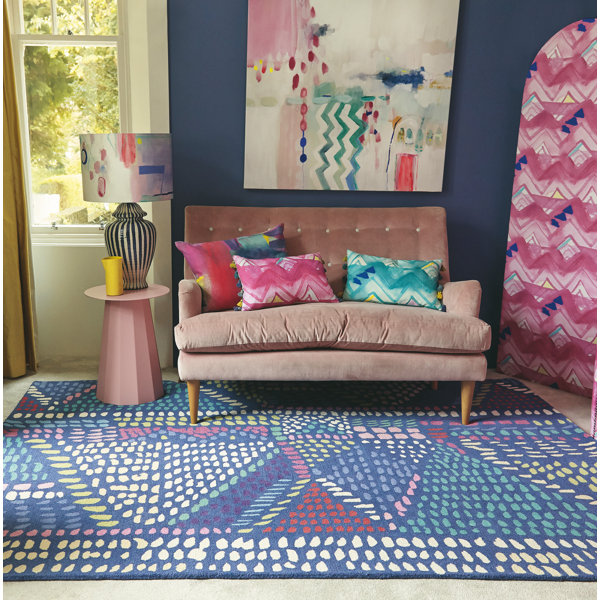 Bluebellgray Palais Hand Tufted Wool Blue Rug | Wayfair.co.uk