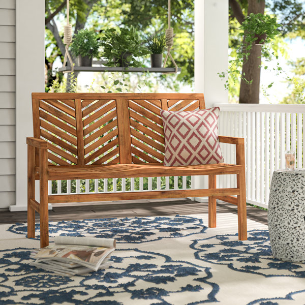 Lark Manor Harbison Chevron Wooden Garden Bench & Reviews | Wayfair