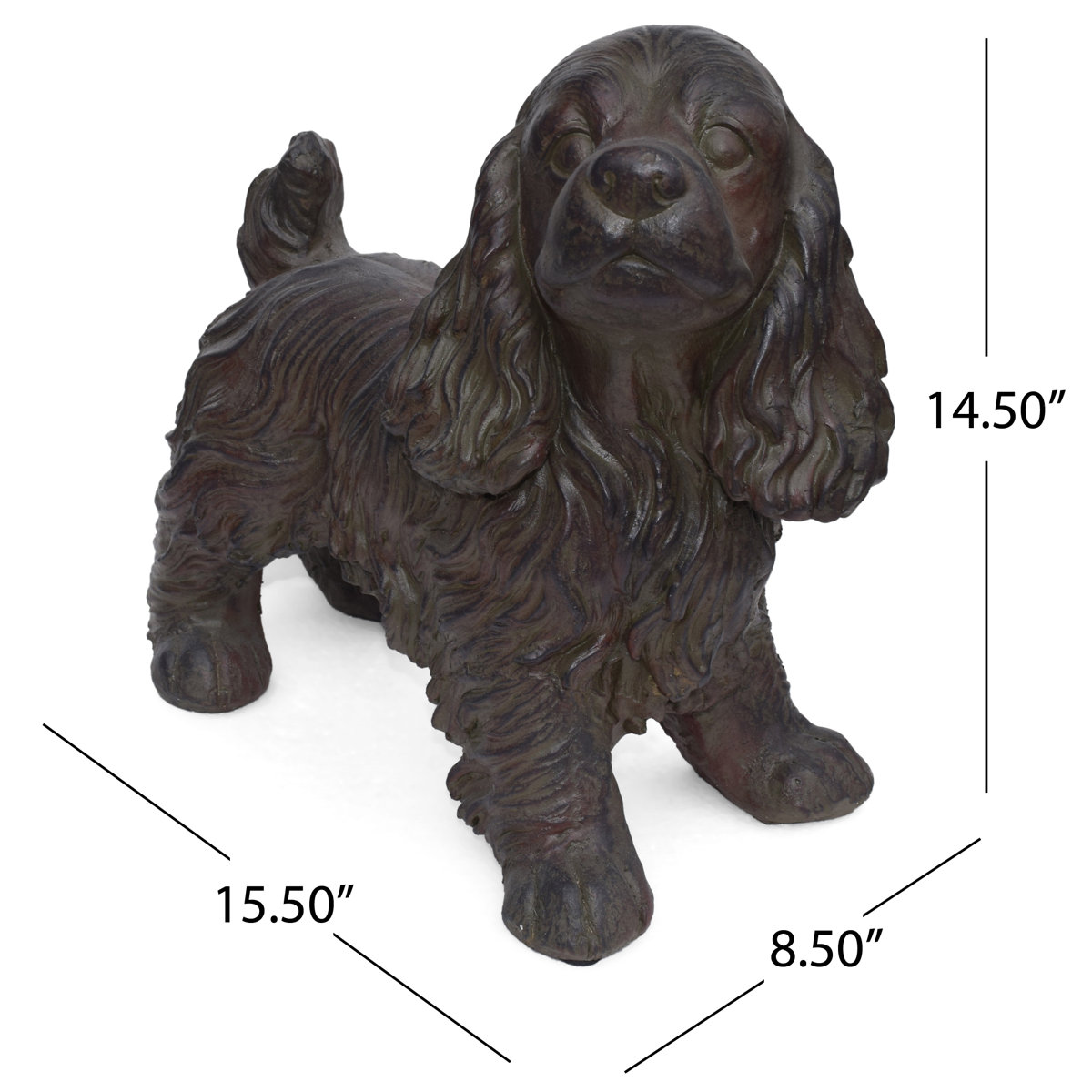 Red Barrel Studio® Burbach Outdoor Cocker Spaniel Dog Garden Statue ...