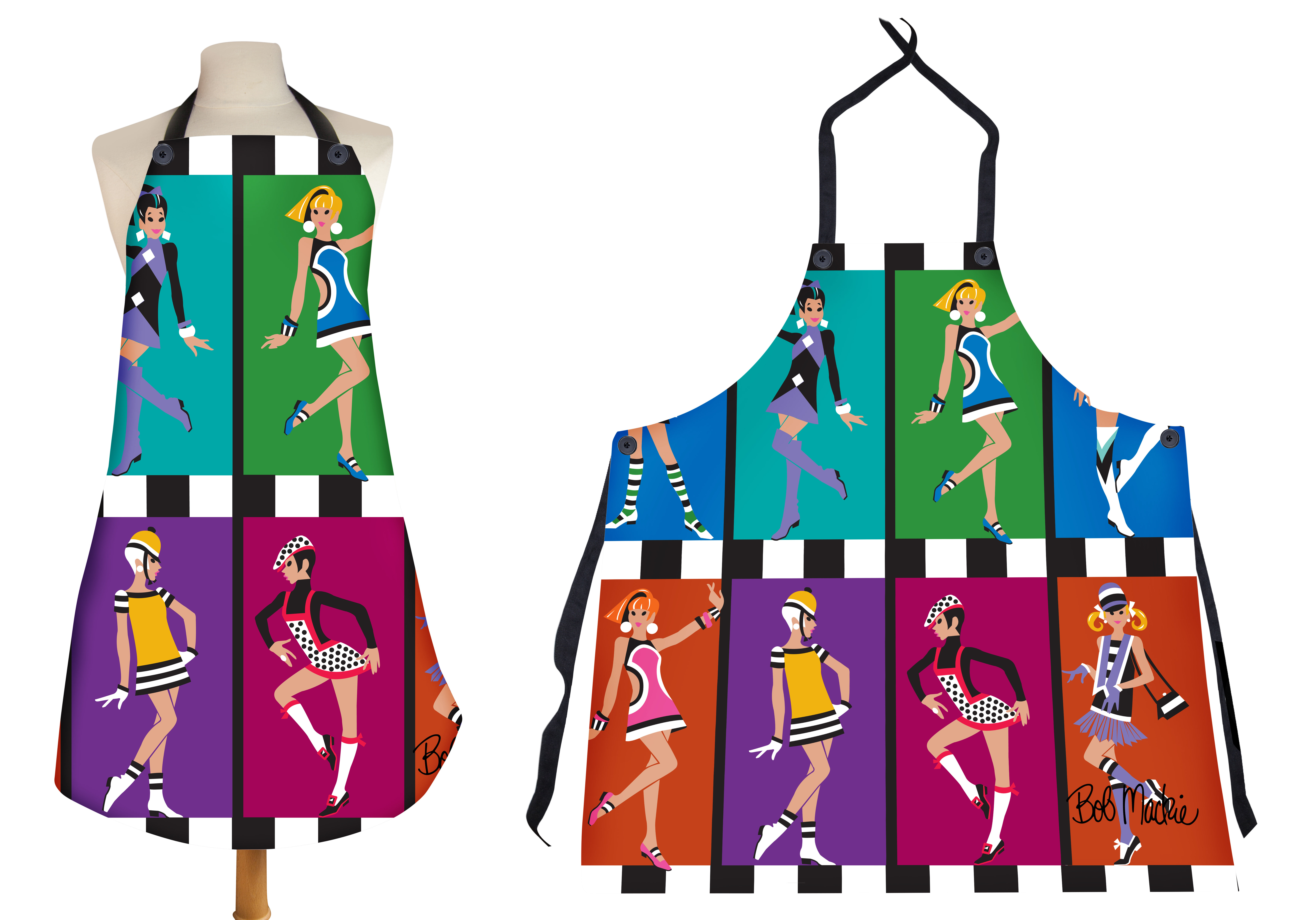 Bob Mackie Go Dancers Modern Chic Apron | Wayfair