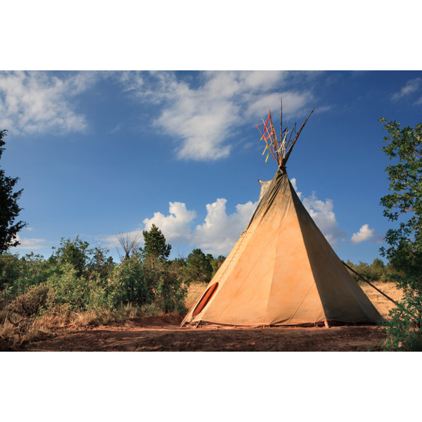 Ebern Designs Teepee by - Wrapped Canvas Photograph | Wayfair