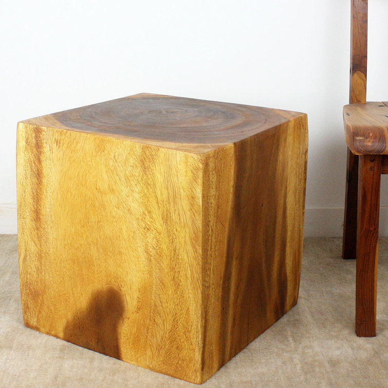 World Menagerie Motyka Solid Wood Block End Table & Reviews | Wayfair