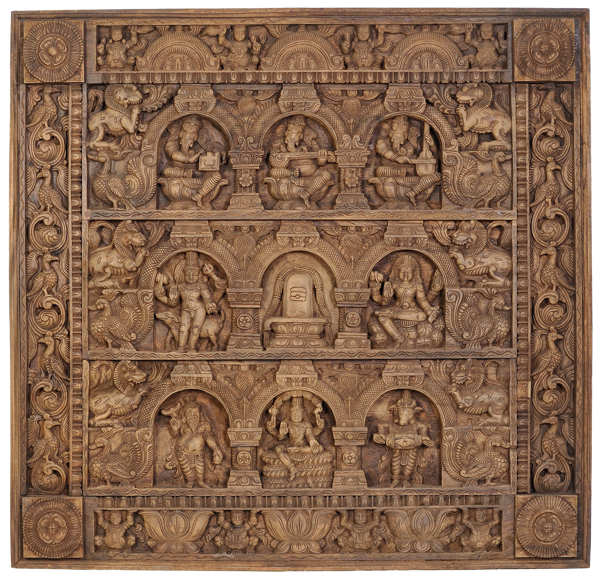 Exotic India Musical Ganesha Panel With Bhairava, Shiva Linga ...