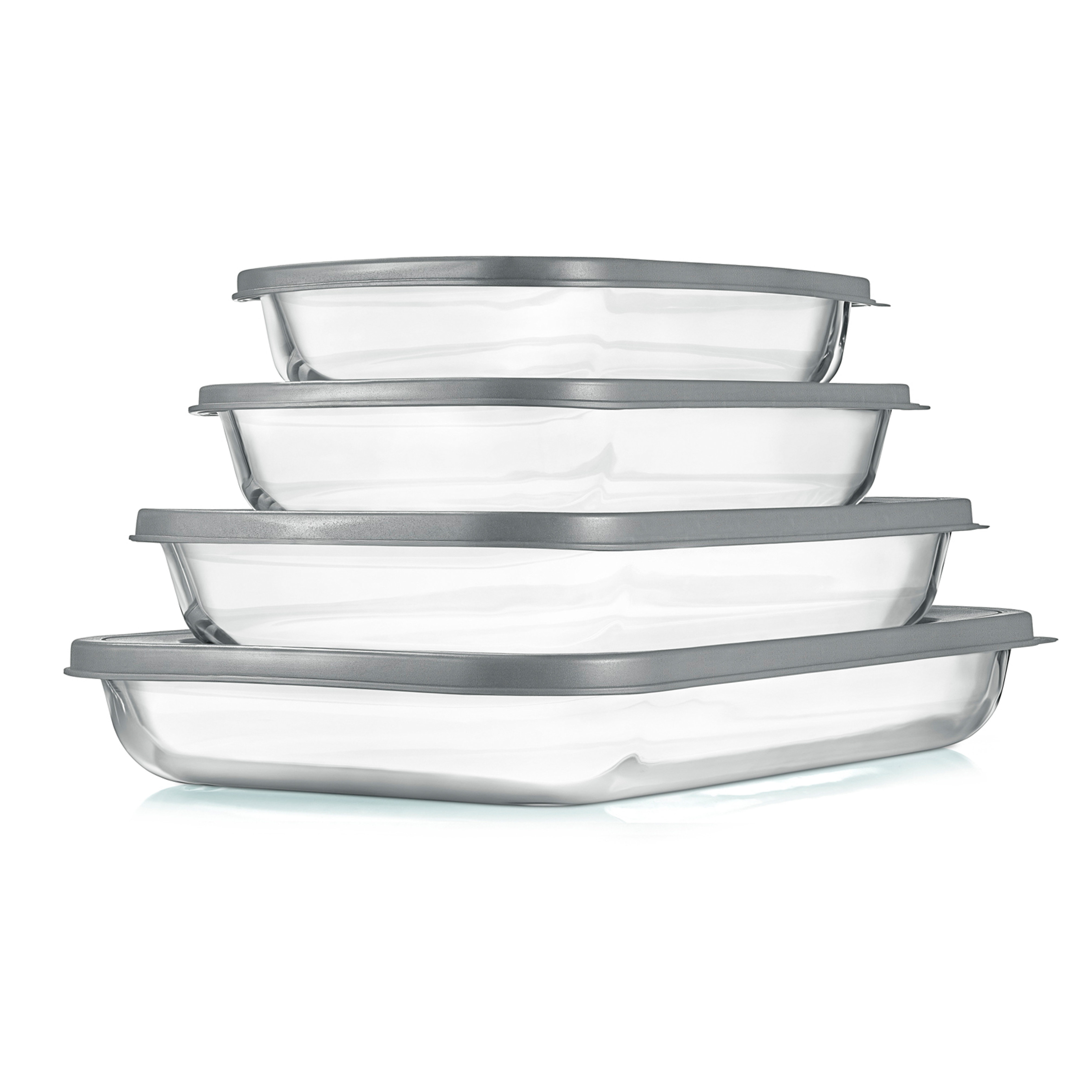 NutriChef 4-Piece Glass Bakeware Set with Lids | Wayfair