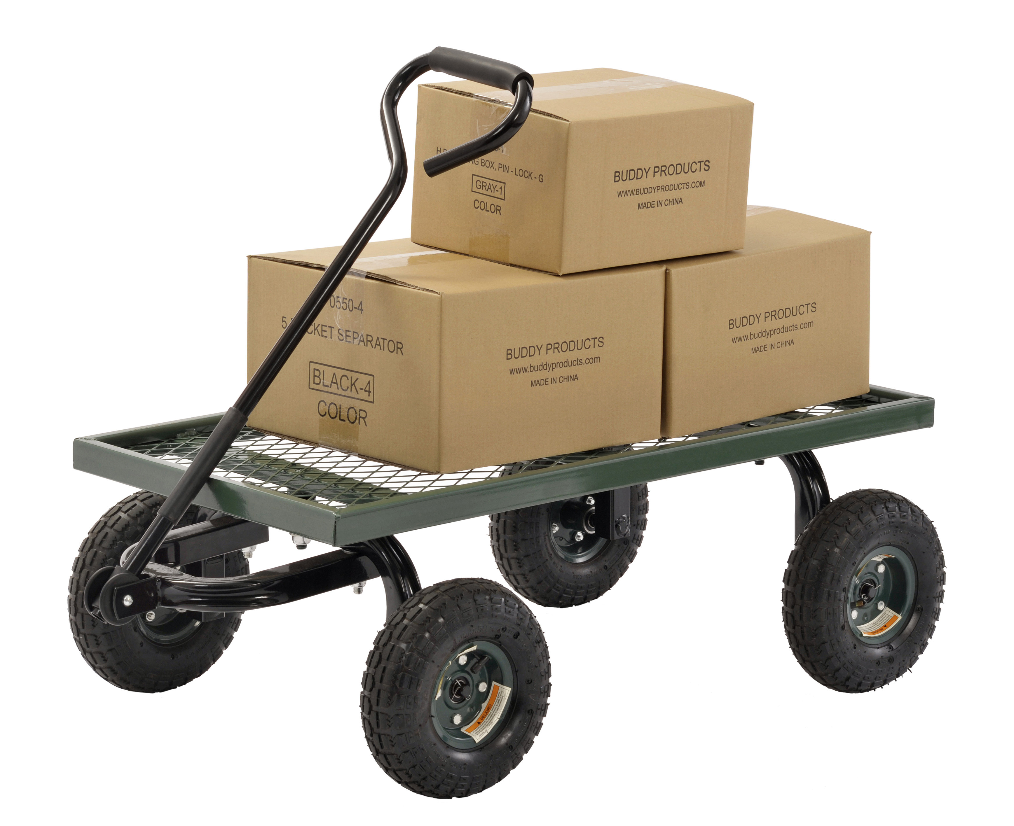 Juggernaut Storage 1000 lb. Capacity Steel Flat Wagon Utility Cart ...