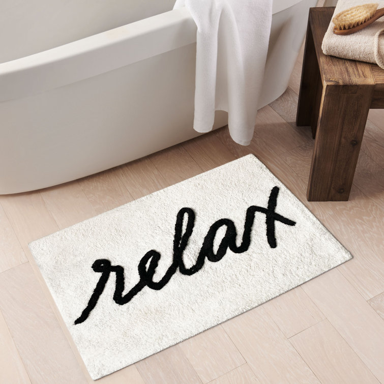 Gracie Oaks Relax Word Novelty Cute Bath Rug & Reviews | Wayfair