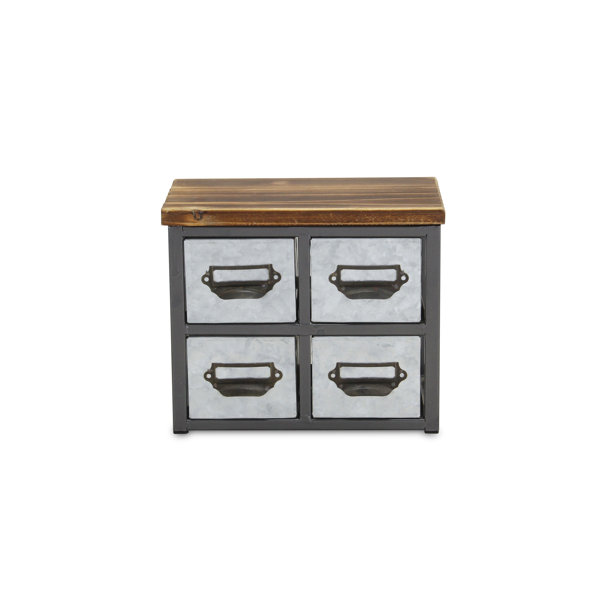 Ebern Designs Marunouchi Short Galvanized 4 Drawer Storage Chest ...