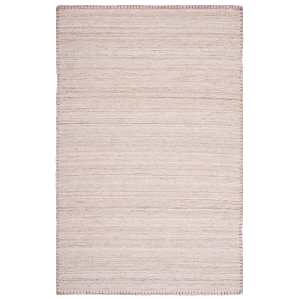 Gracie Oaks Angenique Flatweave Cotton/Wool Light Pink Area Rug | Wayfair