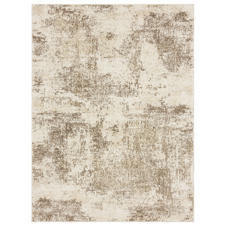17 Stories Ellensburg Abstract Beige/Brown Area Rug | Wayfair