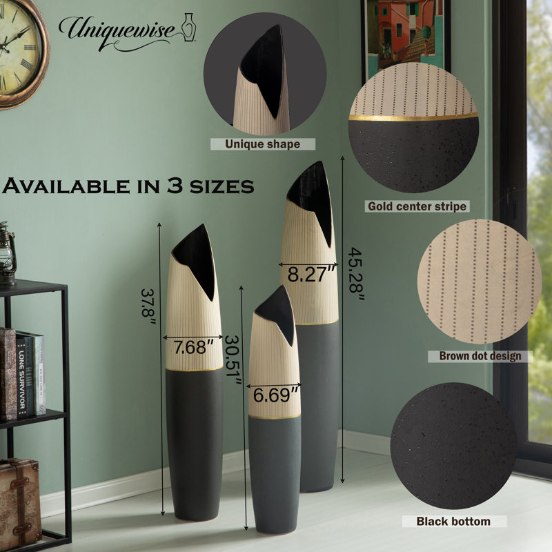 Uniquewise Handmade Ceramic Floor Vase | Wayfair