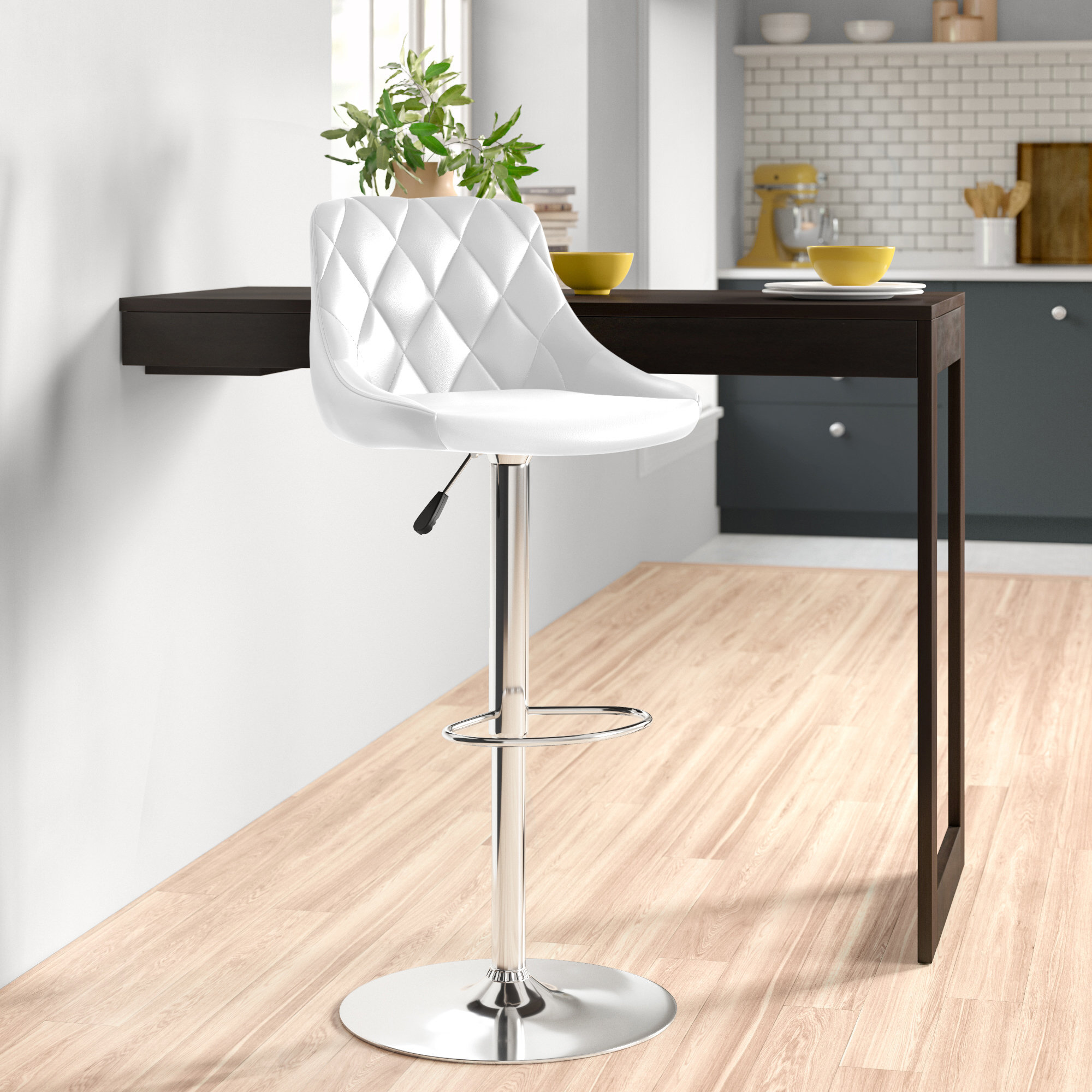 Marceline hydraulic adjustable height swivel bar stool zipcode design upholstery store