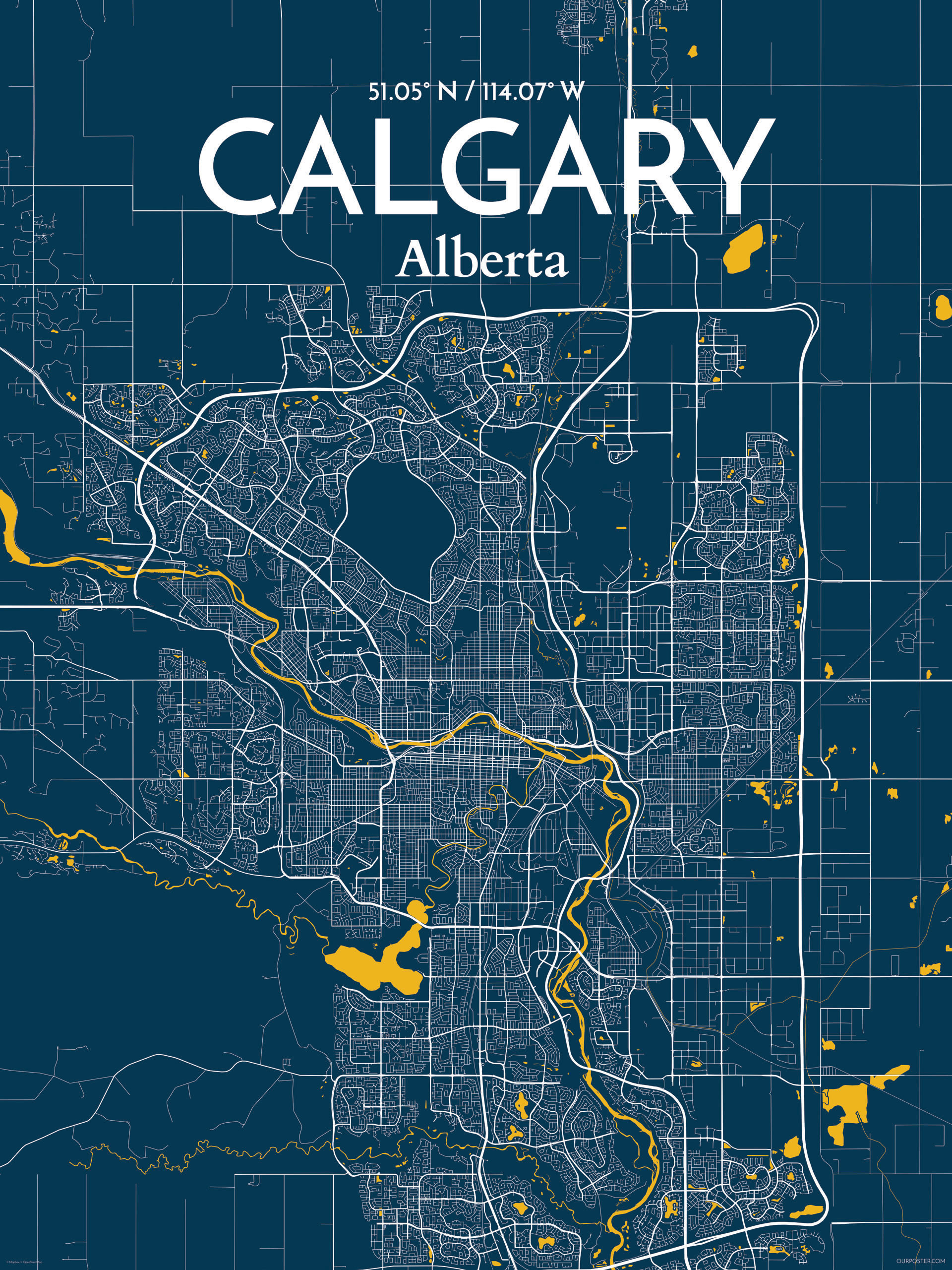 17 Stories Calgary City Map - Panoramic Graphic Art | Wayfair