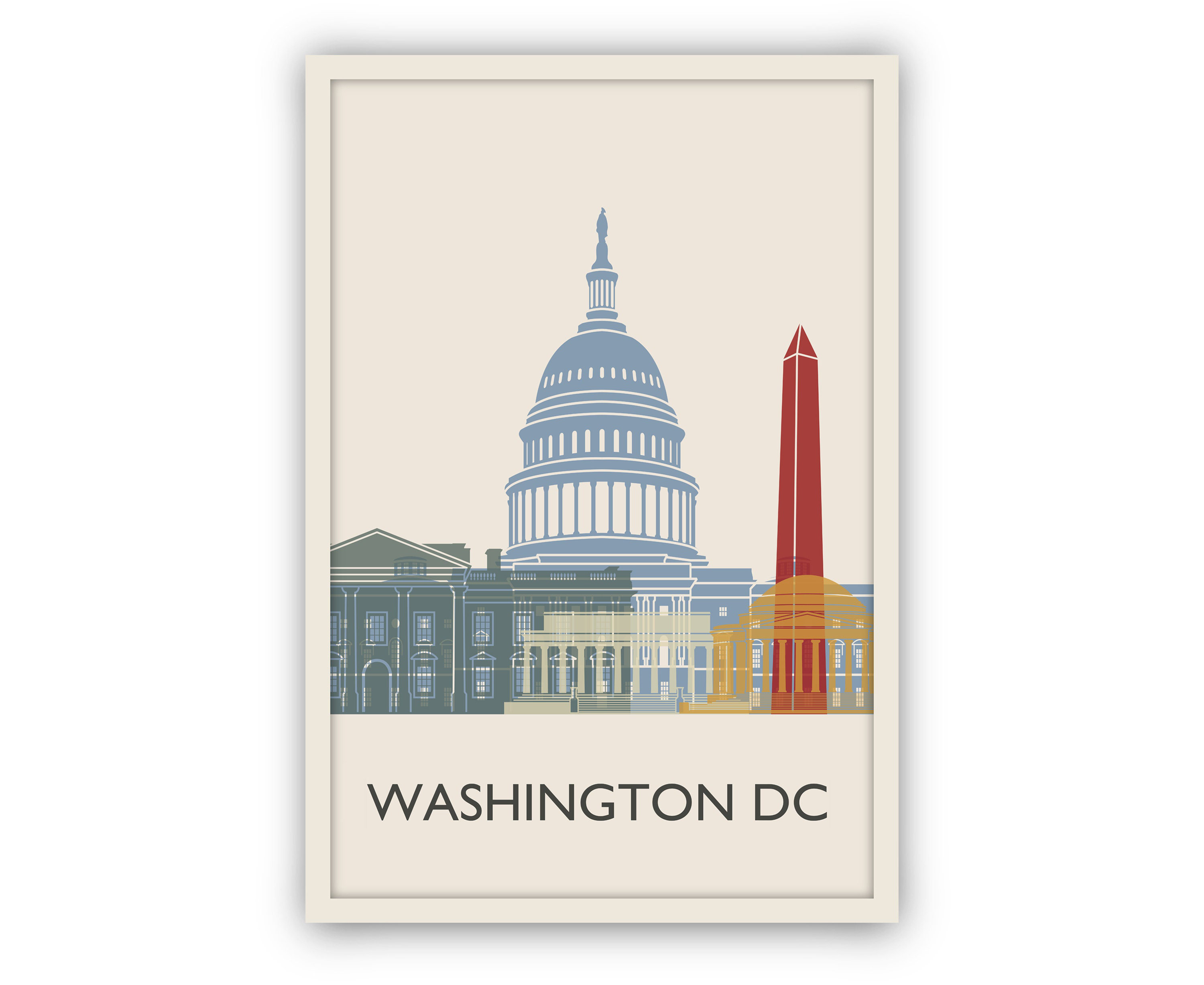 Trinx Washington DC Illustration US Cities Poster, Unframed Print ...