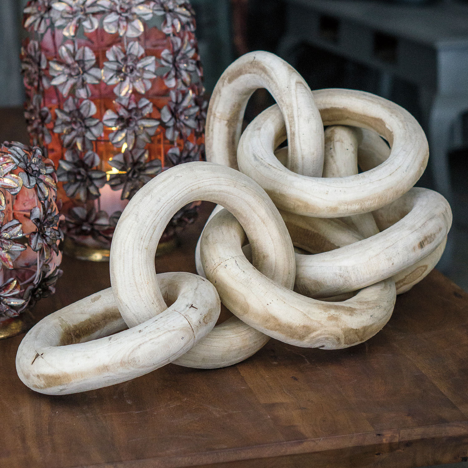 Rosecliff Heights Mcneal Decorative Wood Chain Sculpture | Wayfair
