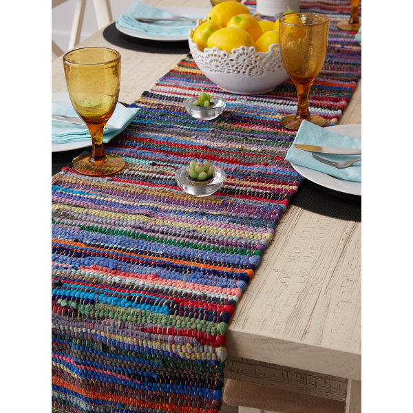 World Menagerie Aelia Rectangular Striped Cotton Table Runner & Reviews ...