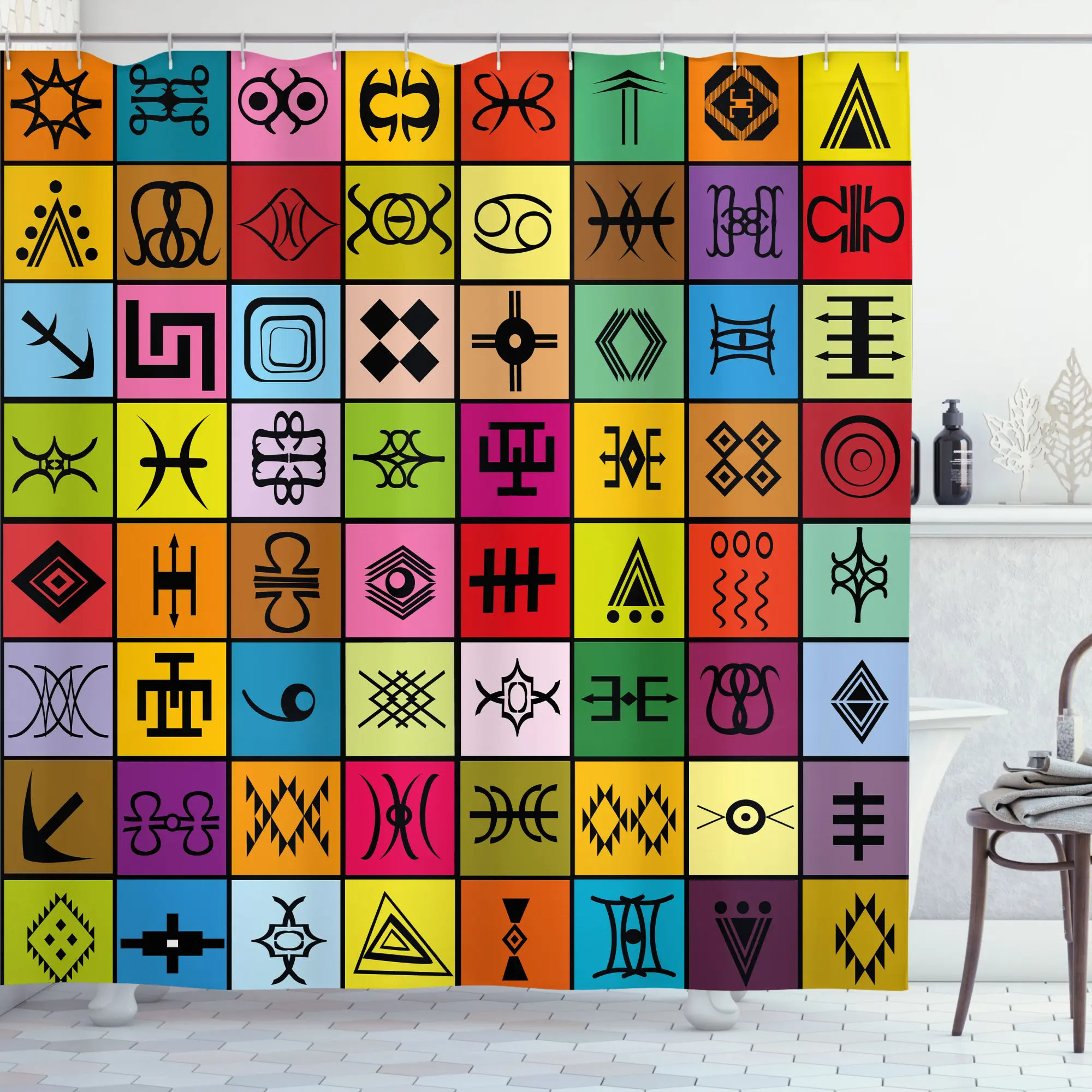 Ebern Designs Alexyss Primitive African Ethnic Collage Single Shower ...