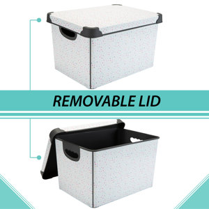 Latitude Run® Dot Print Design Plastic Box | Wayfair