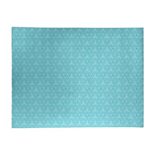 East Urban Home Geometric Area Rug in Dark Teal/Light Teal | Wayfair
