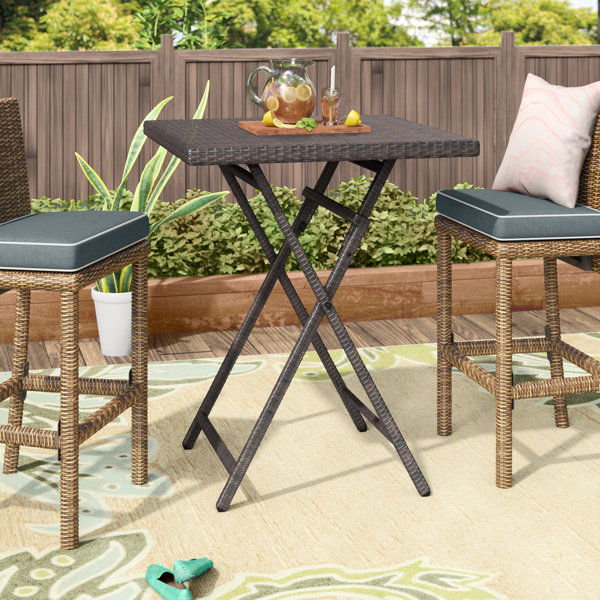 Latitude Run® Will Wicker/Rattan 2 - Person Bistro Table & Reviews ...