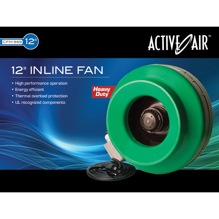 Hydrofarm 969 C.F.M In-Line Bathroom Fan | Wayfair
