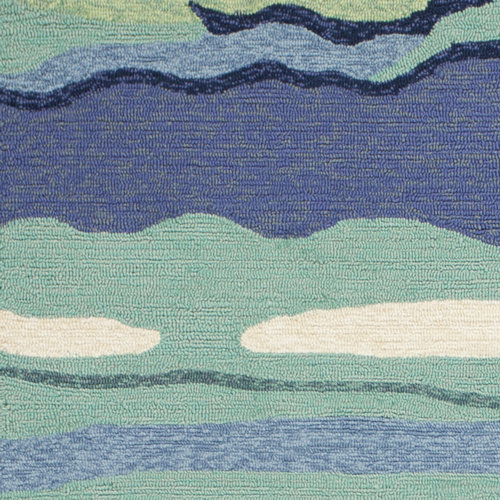 Highland Dunes Towerside Hand Hooked Performance Blue Rug & Reviews ...