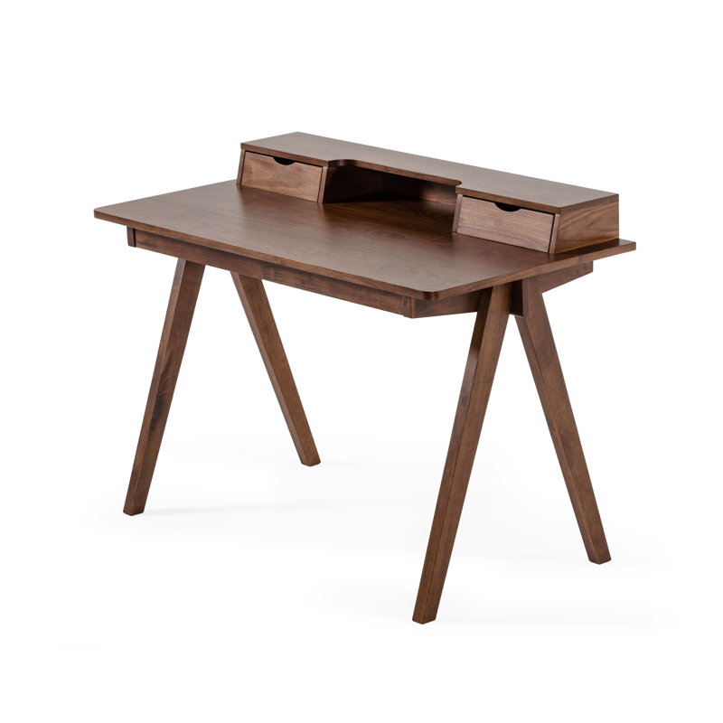 Daughtry Modern Walnut Solid Wood Secretary Desk