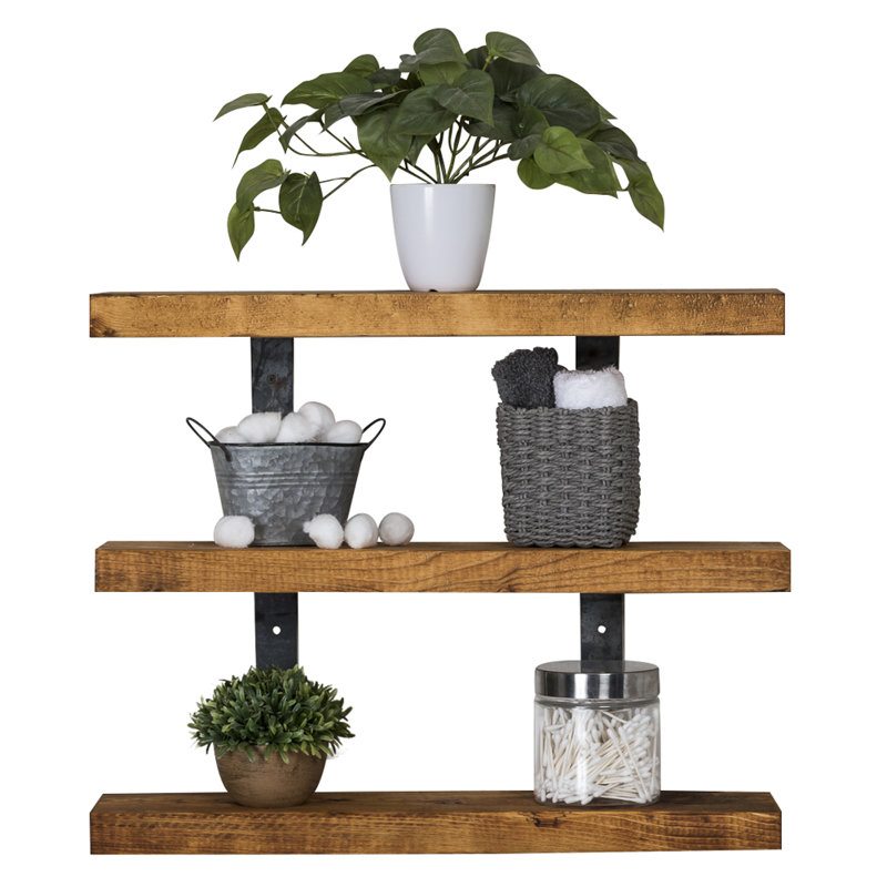 Gracie Oaks Pratik Industrial 3-Tier Wall Shelf & Reviews | Wayfair