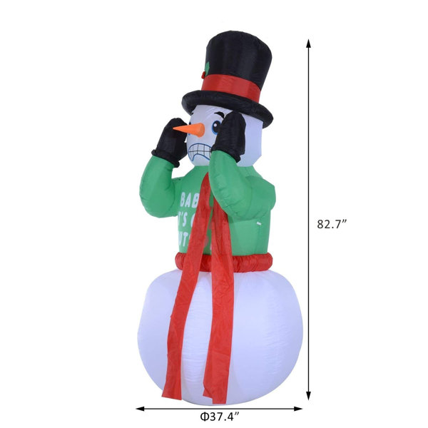 The Holiday Aisle® Outdoor Shivering Snowman Animated Airblown ...