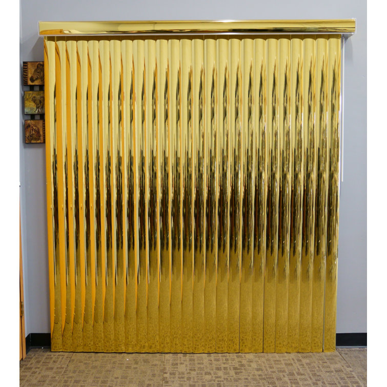 Symple Stuff Mirror Cordless Room Darkening Gold Vertical Blind ...