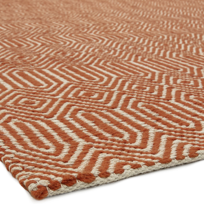 Wade Logan Mosig Handwoven Cotton/Wool Orange/White Rug & Reviews ...