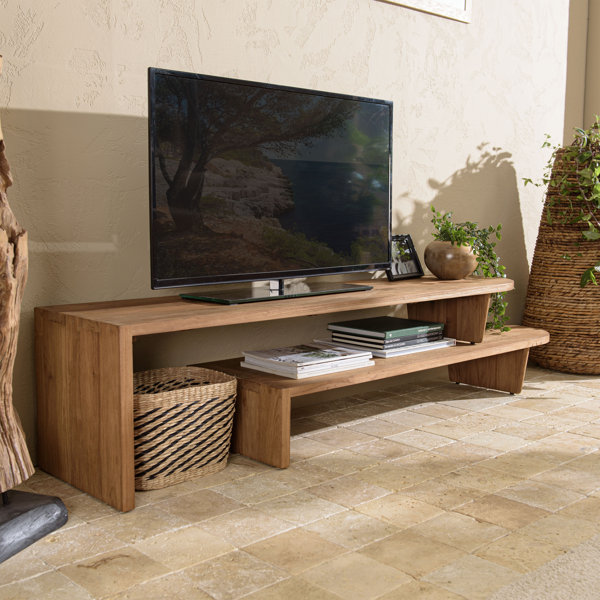 Ebern Designs Modular TV Stand 160X40cm In Natural Reclaimed Teak Wood ...