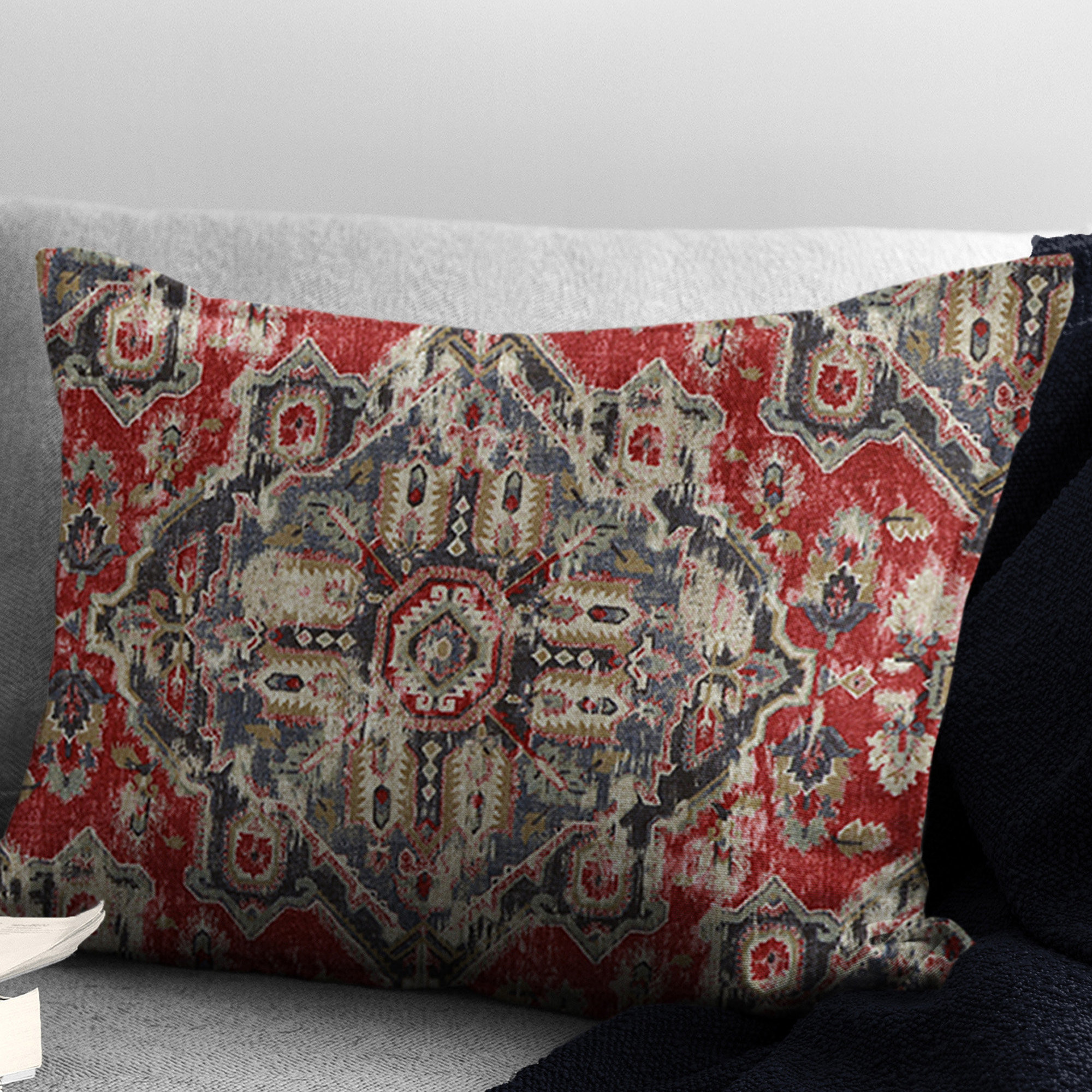 The Tailor's Bed Tangier Red/Blue 14X20" Oblong Pillow | Wayfair
