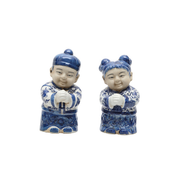 Winward Silks 2 Piece Chinese Boy and Girl Figurine Set | Wayfair.ca