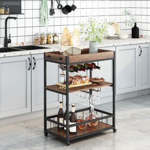 Wayfair | Removable Serving Tray Bar Carts You'll Love in 2023