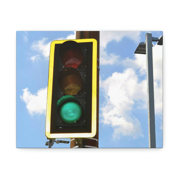 Marick Booster Traffic Light Stretched Canvas | Wayfair