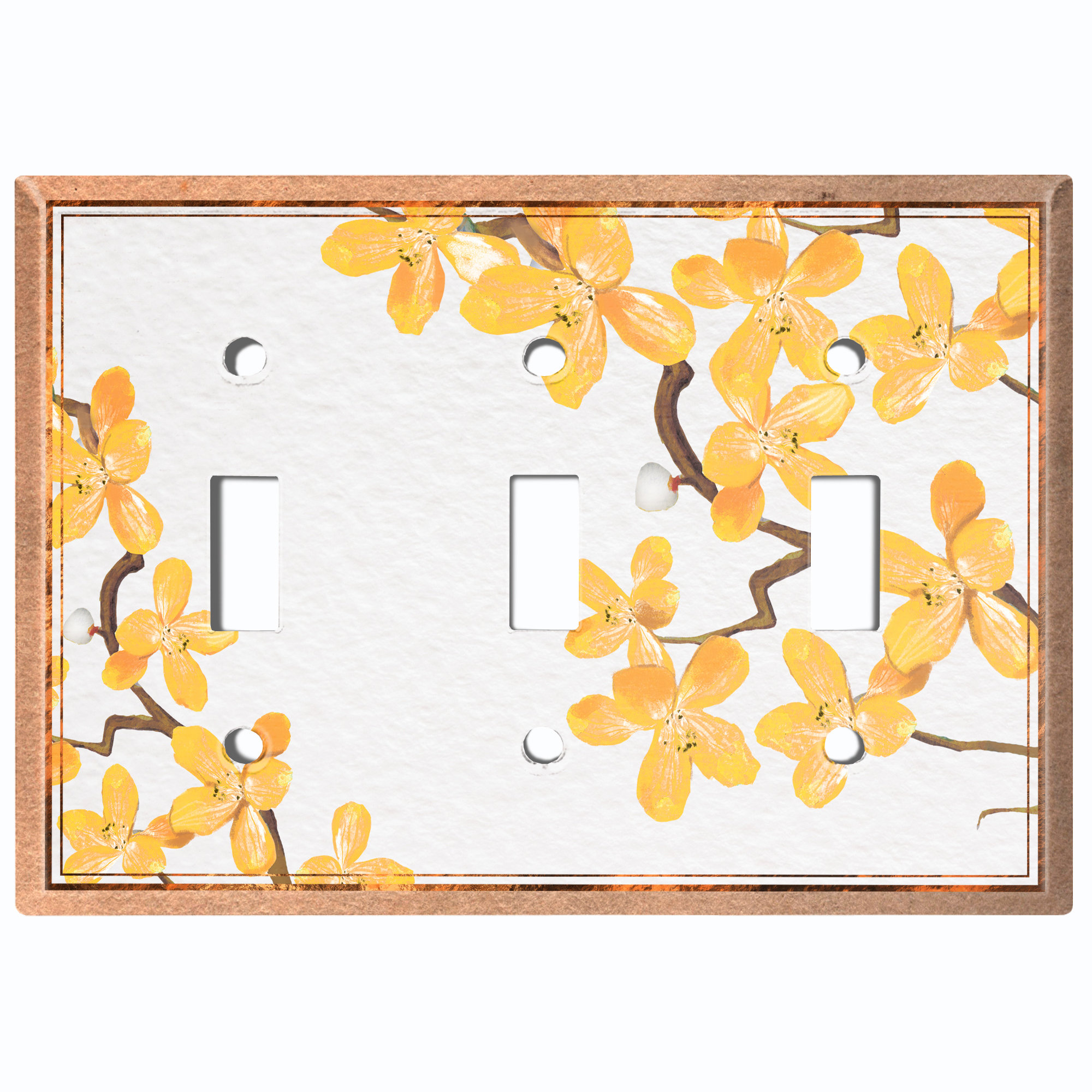 WorldAcc Sakura Flower Tree 3-Gang Rocker Wall Plate | Wayfair