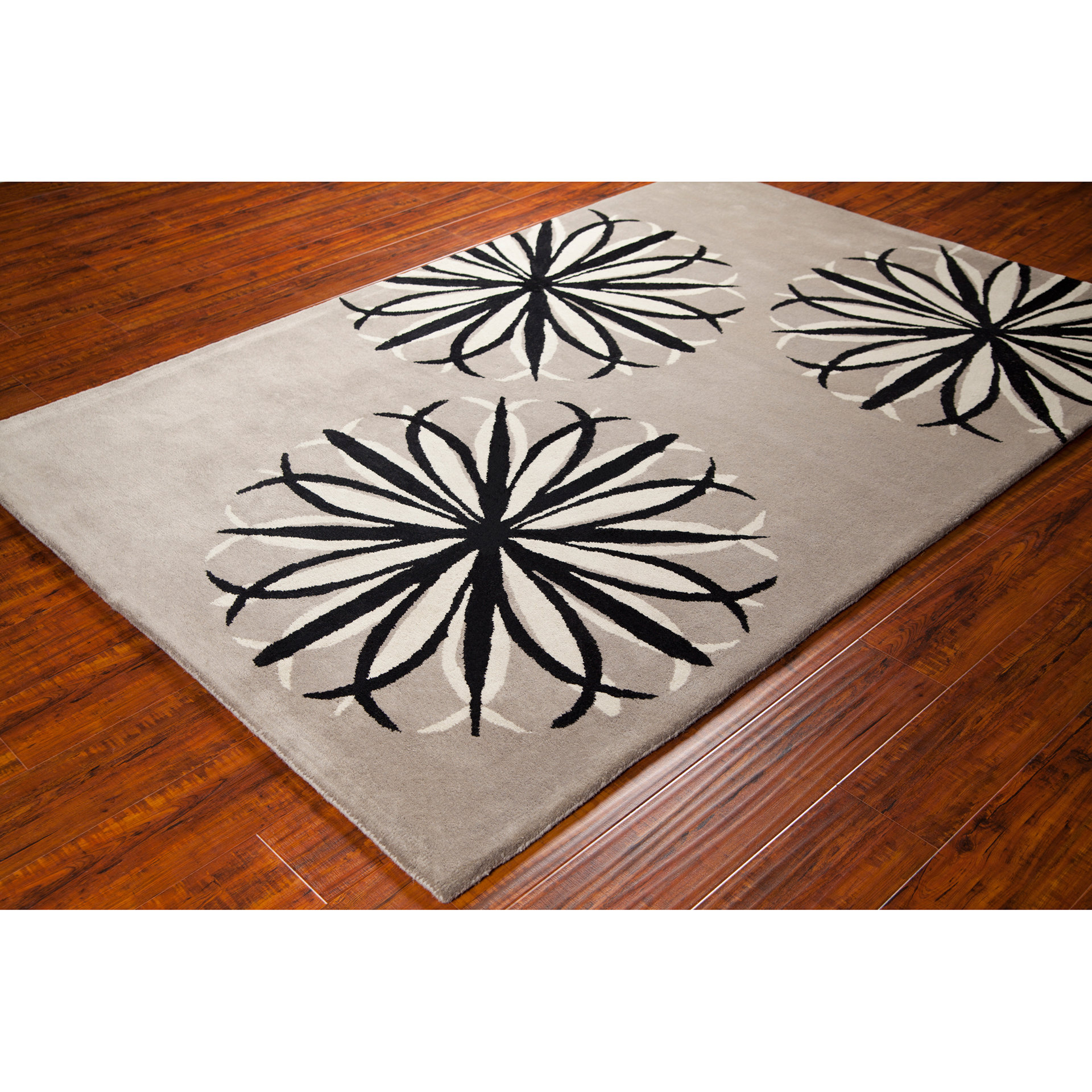 Chandra Stella Wool Taupe Rug | Wayfair