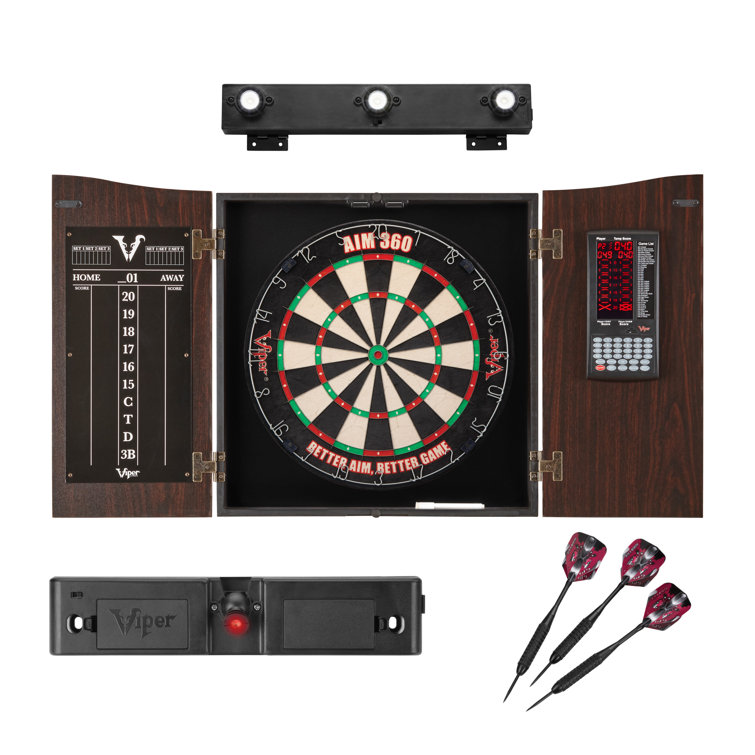 Viper Vault Deluxe Dartboard Cabinet with Integrated Pro Score, AIM 360 ...