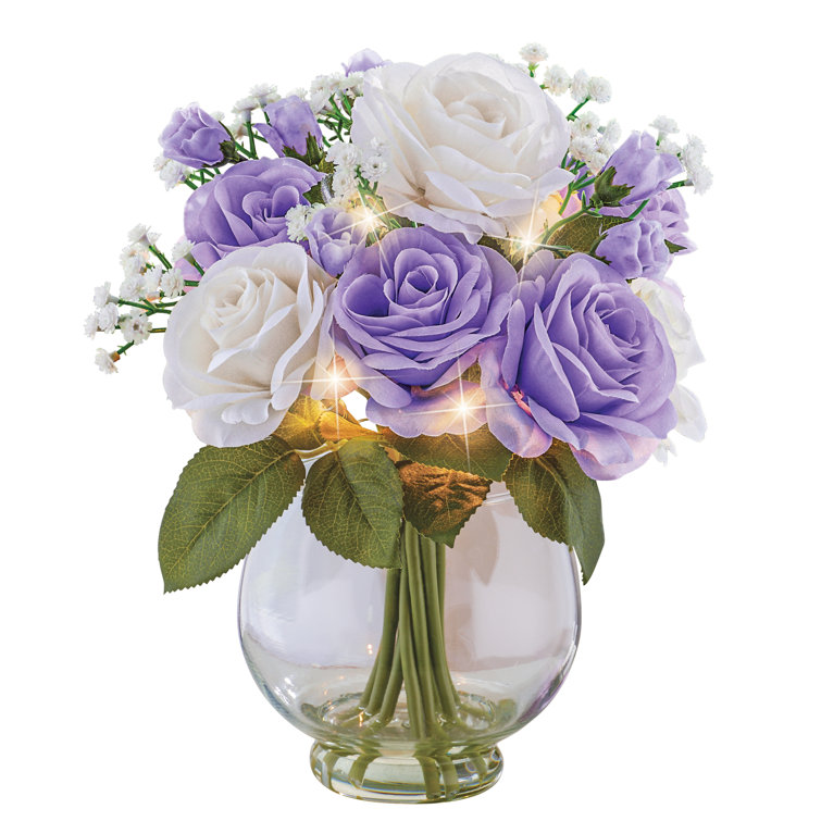 Primrue LED Lighted Roses Centerpiece in Vase - Wayfair Canada