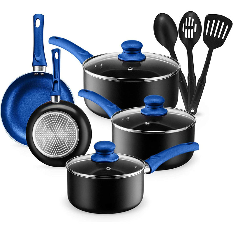 Chef’s Star Pots And Pans Set, Aluminum Nonstick Kitchen Cookware Set ...