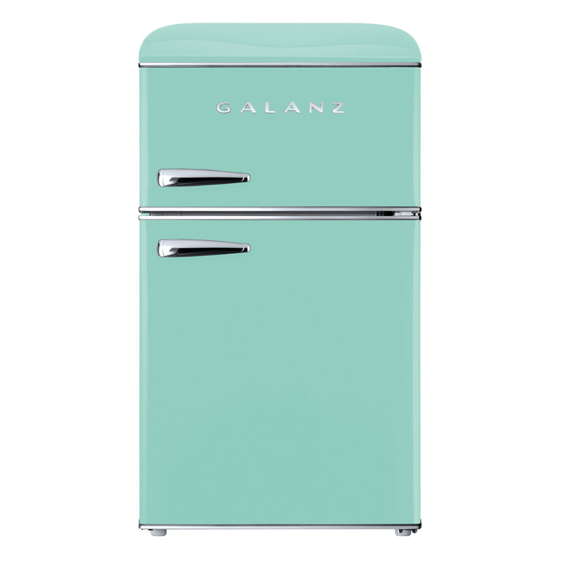 Galanz Retro Refrigerator, Dual Door True Freezer, 3.1 Cu.Ft Green ...