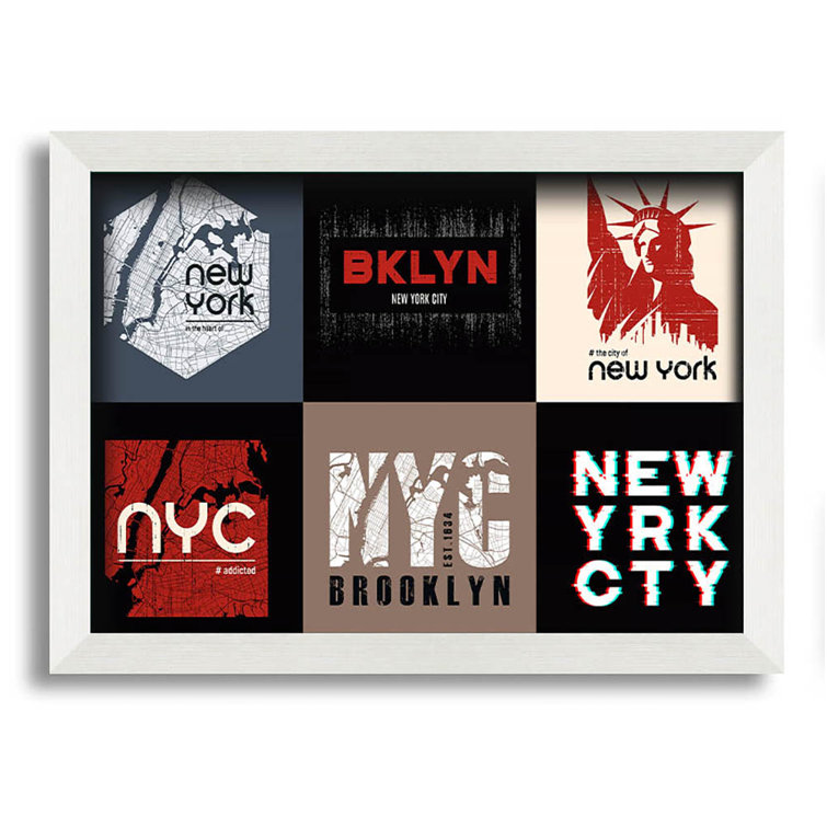 Maturi New York Signs Framed Print Wall Art | Wayfair.co.uk