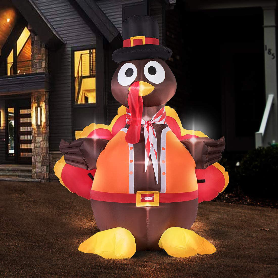 The Holiday Aisle® Dejah 5ft Height Thanksgiving Inflatable LED Lighted ...