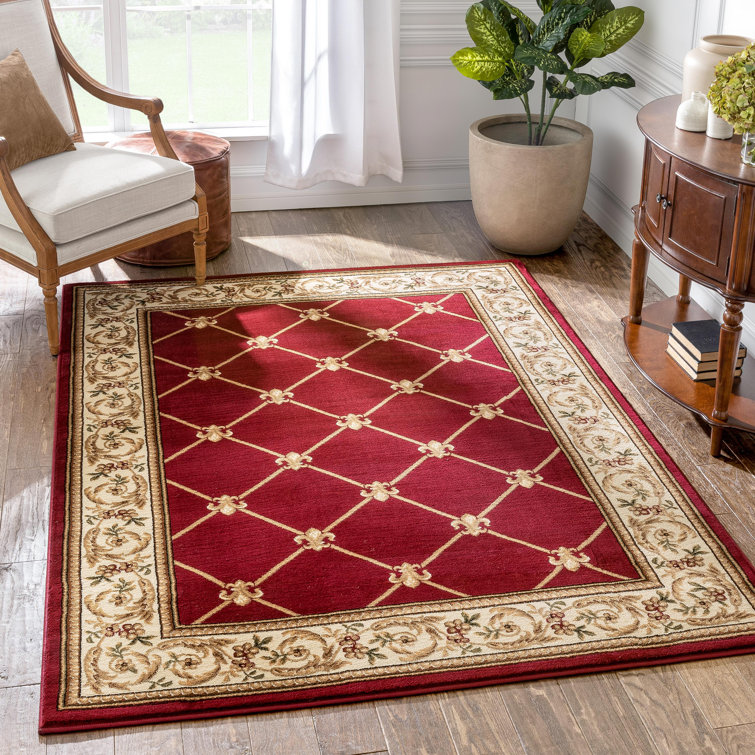 Marlow Home Co. Nielson Power Loom Red/Beige/Ivory Rug & Reviews ...
