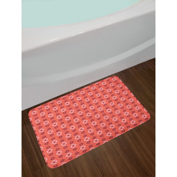 East Urban Home Coral Coral Bath Rug | Wayfair