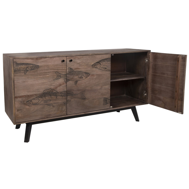 Rosecliff Heights Chugg 60'' Wide Mango Solid Wood Sideboard | Wayfair