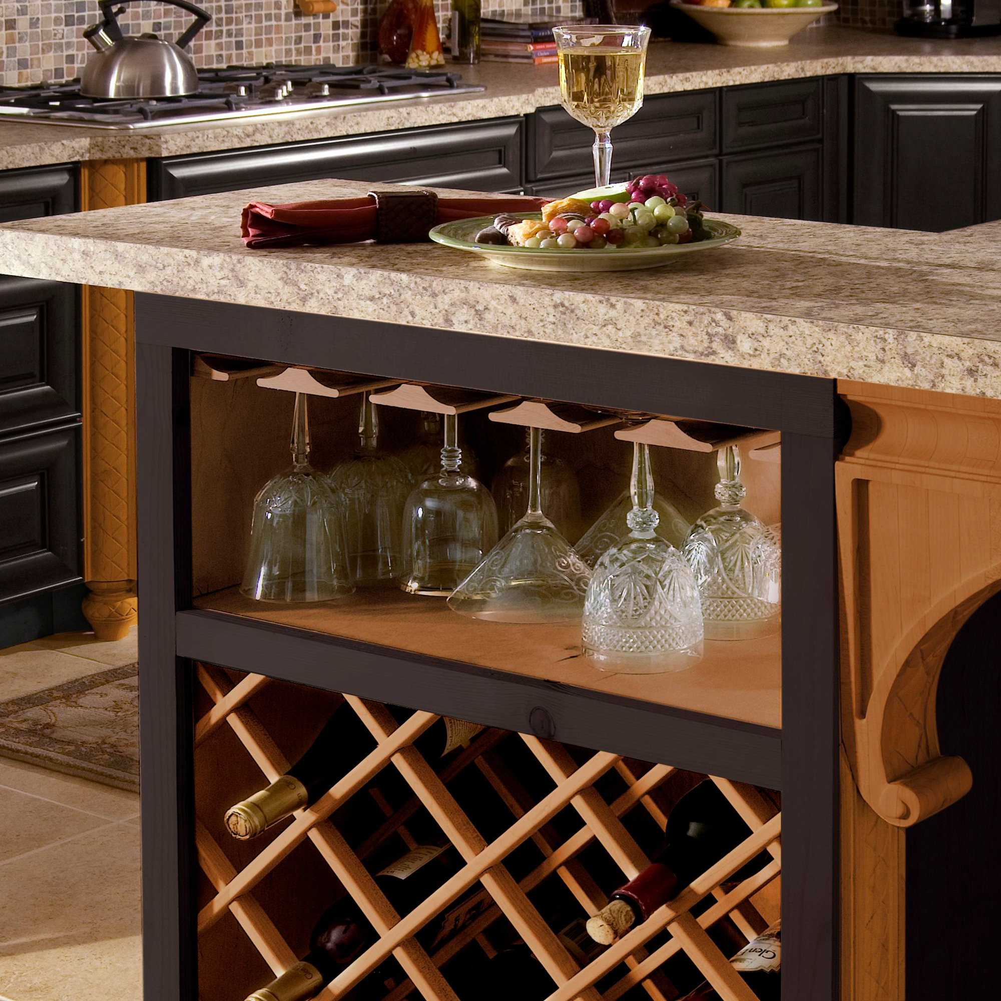 Fleur De Lis Living Culloden Solid Wood Hanging Wine Glass Rack ...