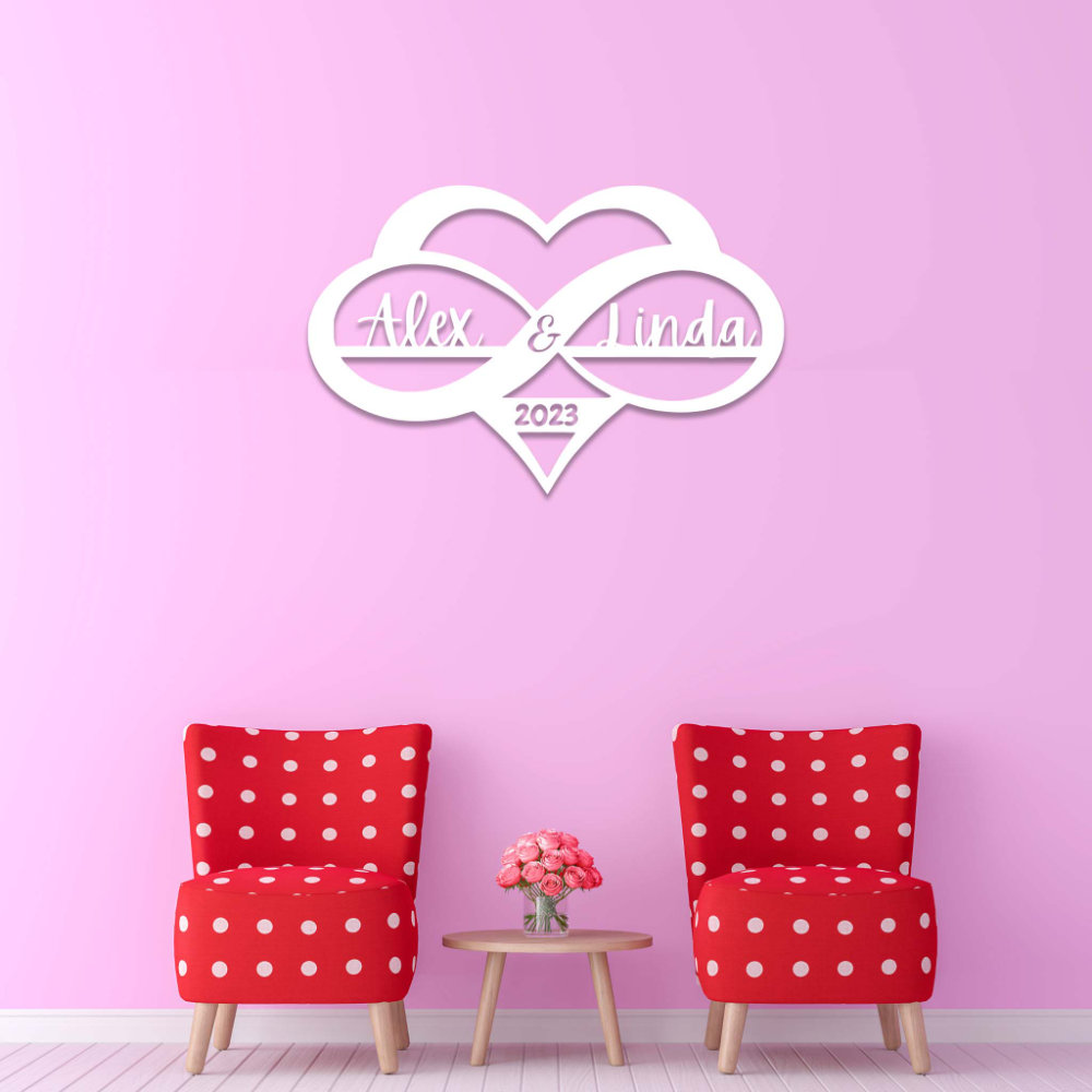 Trinx Personalized Infinity Heart Sign Wall Décor | Wayfair