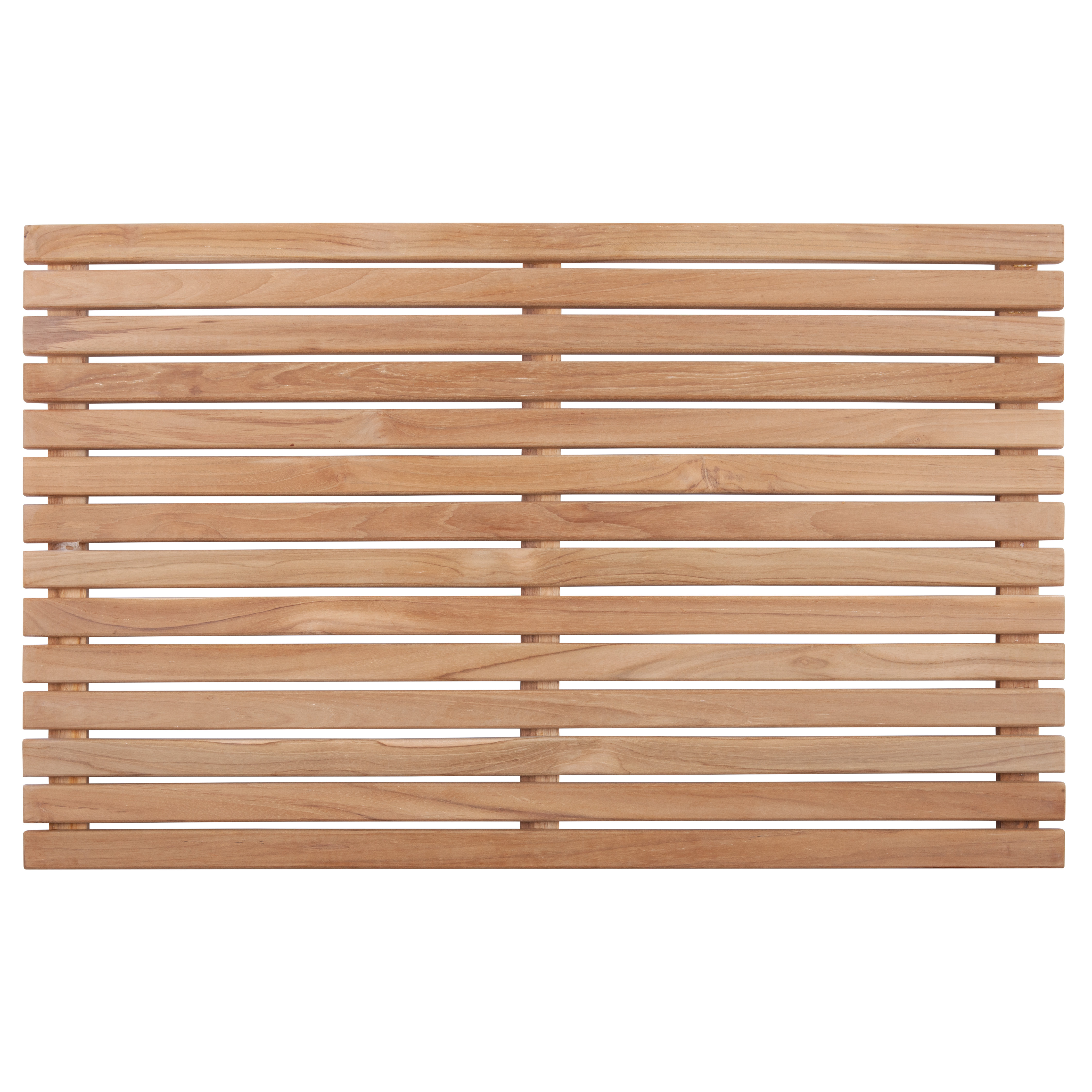 Rebrilliant Angelina Rectangle Teak & Wood Striped Shower mat & Reviews ...